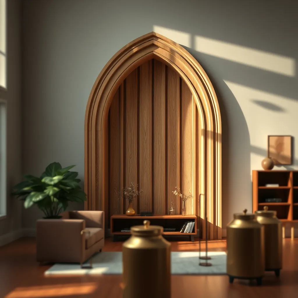 Elevating Spaces with Wooden Cathedral Arch Decor